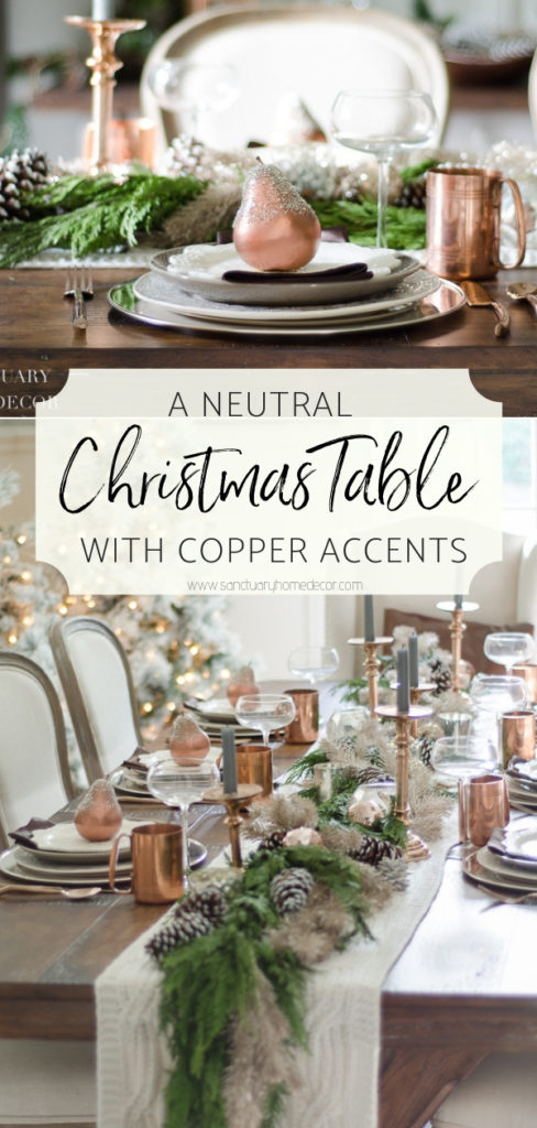 A Neutral Christmas Tablescape With Copper Accents - Sanctuary Home Decor