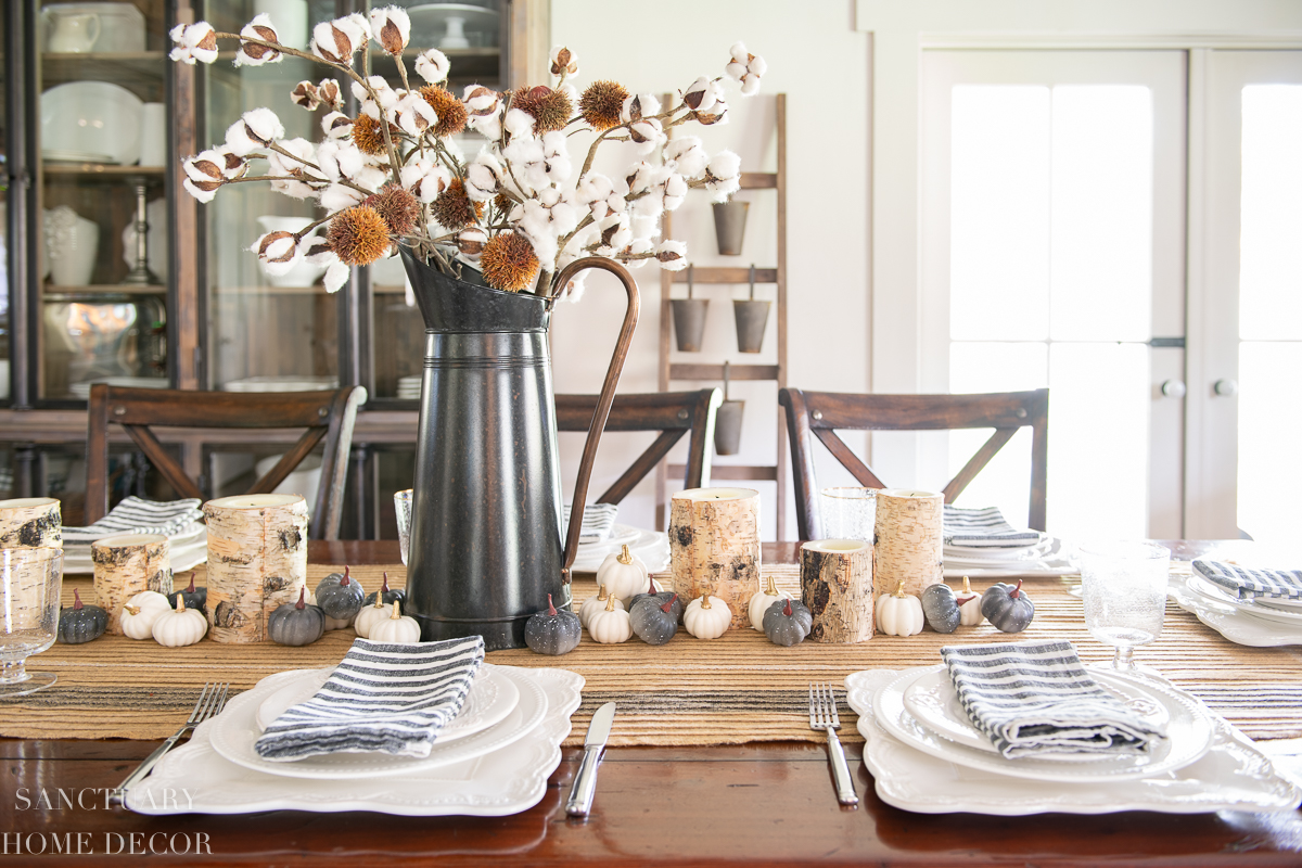 Last Minute Table Setting for a Fall Dinner Party - Sanctuary Home Decor