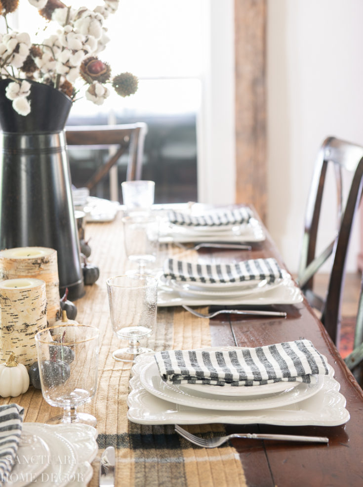 Last Minute Table Setting for a Fall Dinner Party - Sanctuary Home Decor