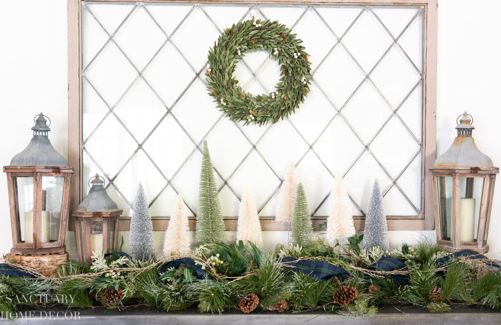 Cozy Plaid Christmas Decor in Green and Blue - Sanctuary Home Decor