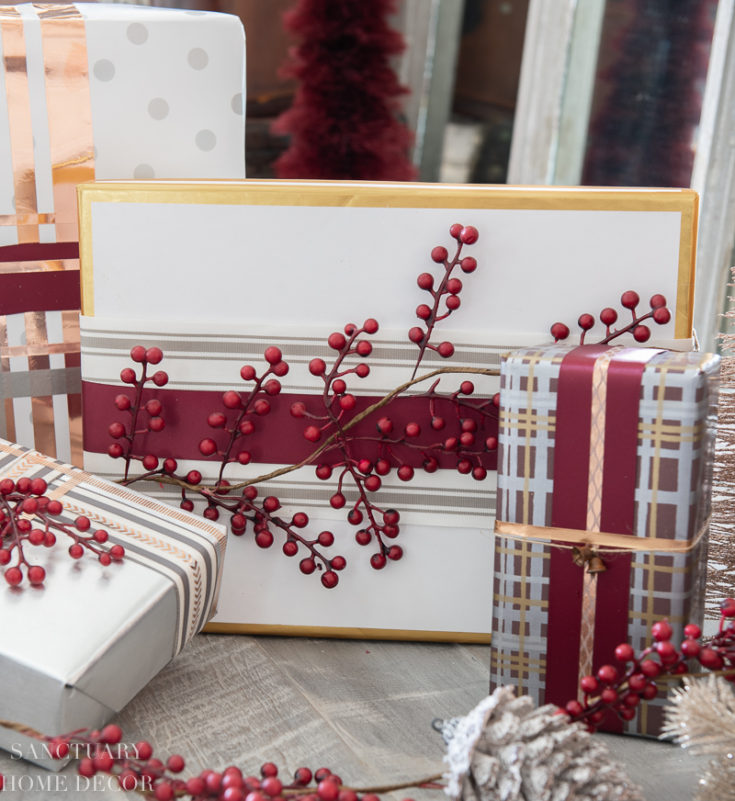 Easy Christmas Gift Wrapping Without Bows - Sanctuary Home Decor